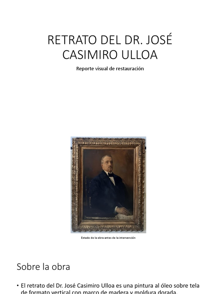 Retrato Del DR José Casimiro Ulloa | PDF | Pinturas | Lima