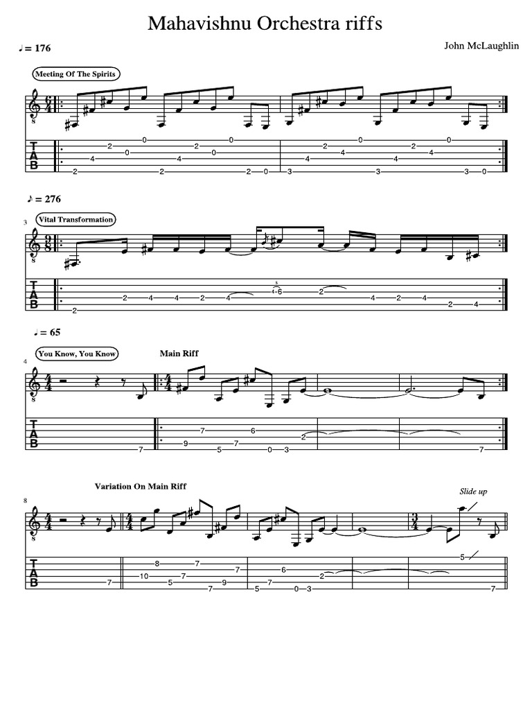 Mahavishnu Orchestra Riffs PDF | PDF