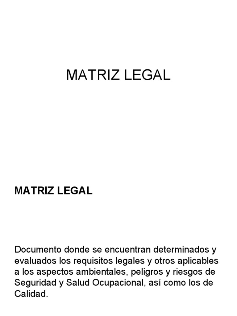 Matriz Legal | PDF