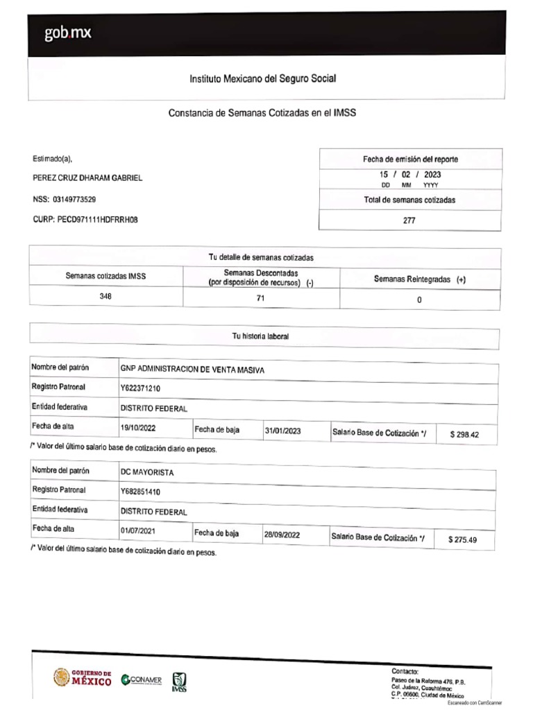 semanas cotizadas.pdf | PDF