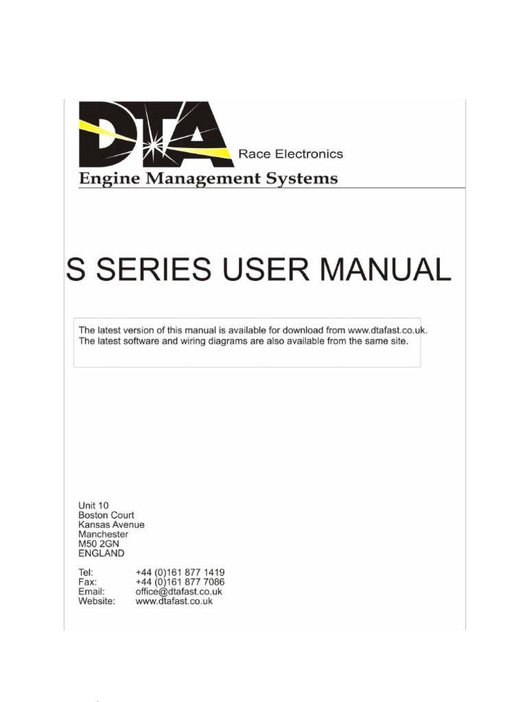 Dta Manual | PDF | Fuel Injection | Throttle