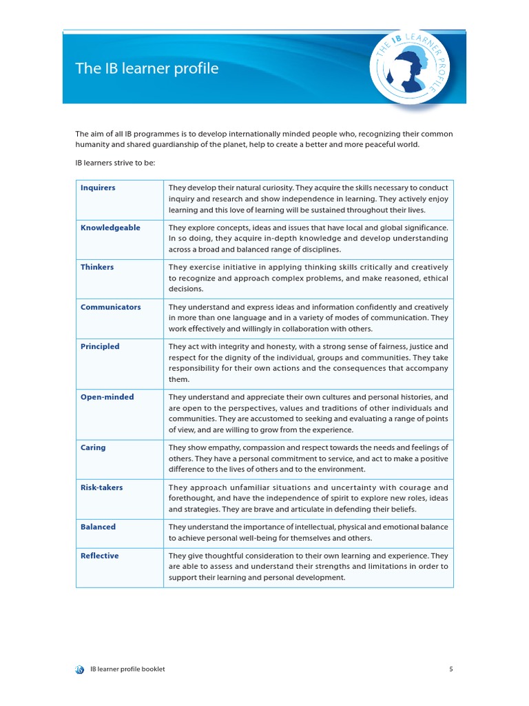 IB Learner Profile | PDF | Learning | Idea