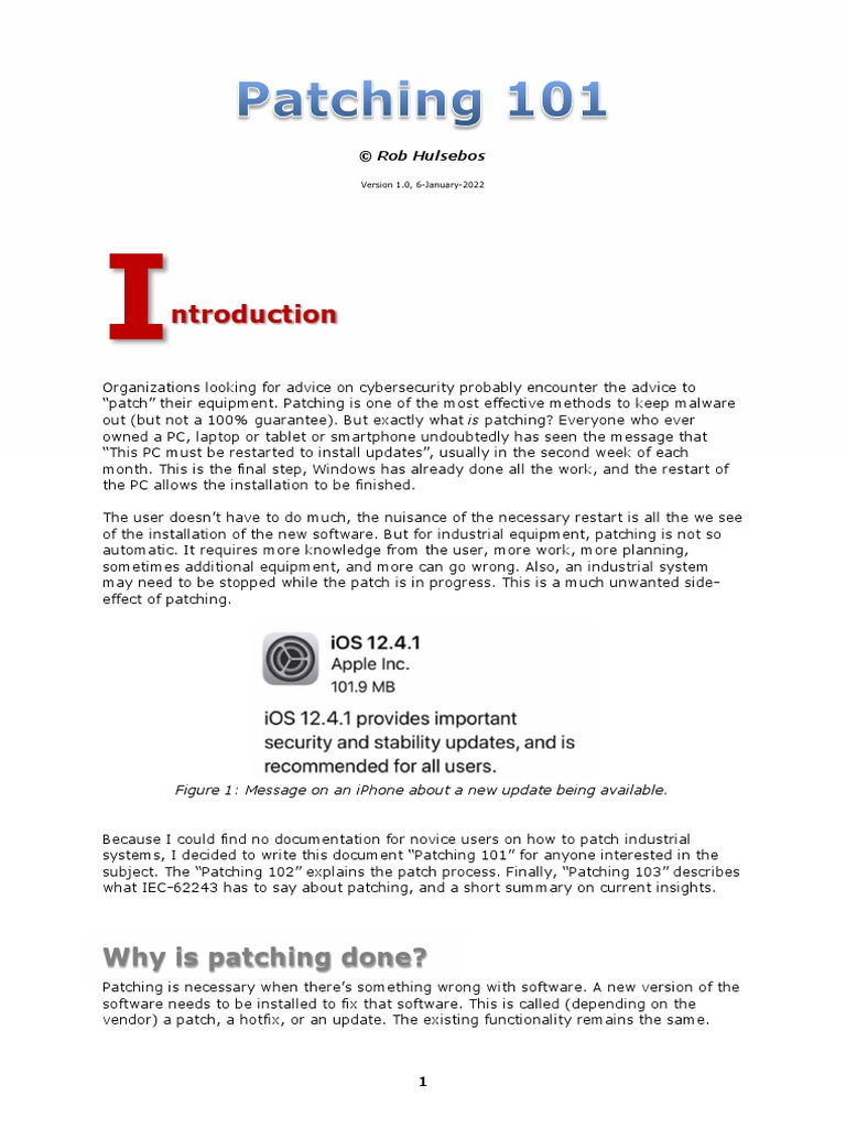 Patching 101 | Download Free PDF | Vulnerability (Computing) | Software Bug