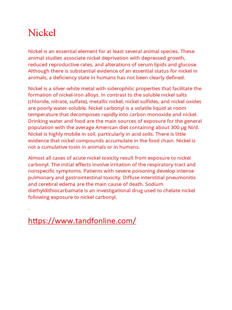 Nickel | PDF | Stainless Steel | Nickel