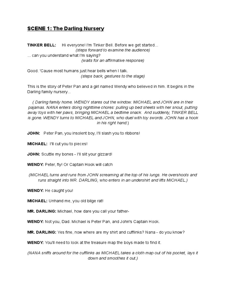 SCENE 1 - The Darling Nursery | PDF | Wendy Darling | Peter Pan