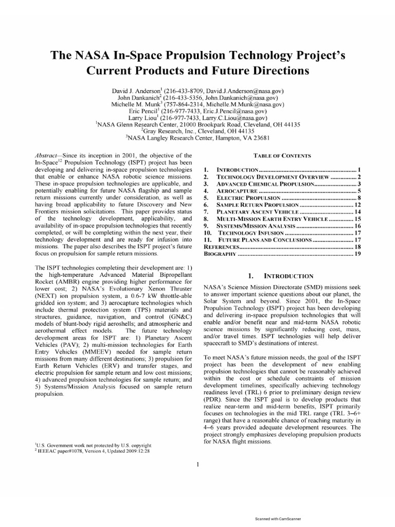 NASA Research Paper PDF | PDF