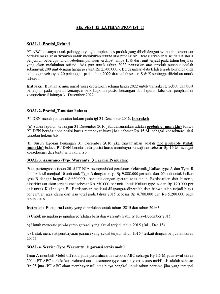 2023 AIK SESI 11 LATIHAN PROVISI Bagian 1 PDF | PDF