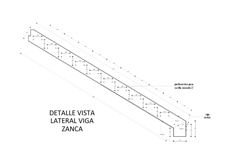 Detalle Vista Lateral Viga Zanca | PDF