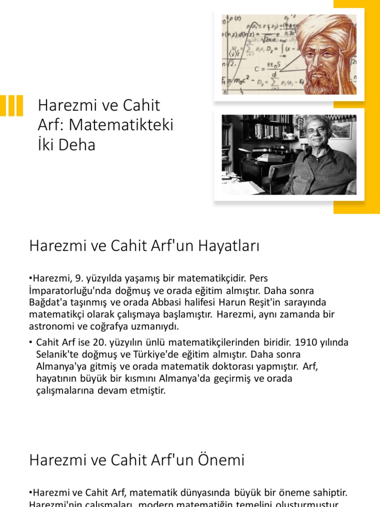 Harezmi Ve Cahit Arf Sunumu | PDF