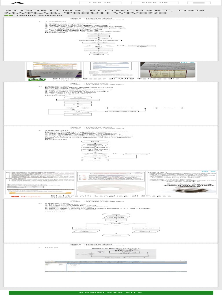 (DOC) ALGORITMA, FLOWCHART, DAN MATLAB. TEGUH WIYONO Teguh Wiyono ...