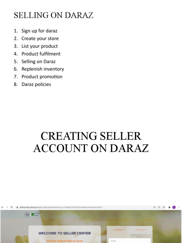 How To Create Seller Account On Daraz | PDF | Business | Finance & Money Management