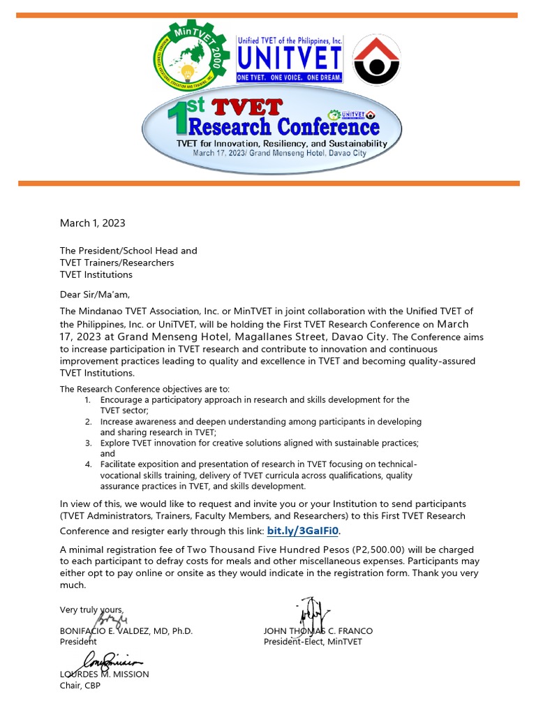 Researchconf Letter-Of-Invitation Participants v3 | PDF