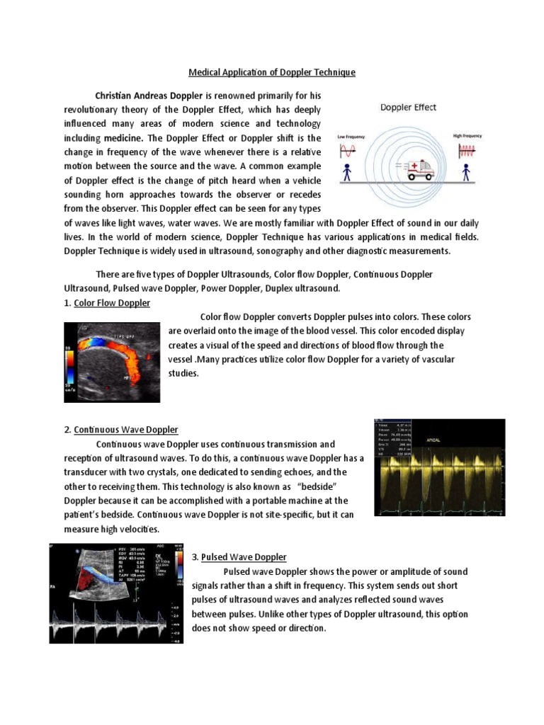 Medical Application of Doppler Technique | PDF | Medical Ultrasound ...
