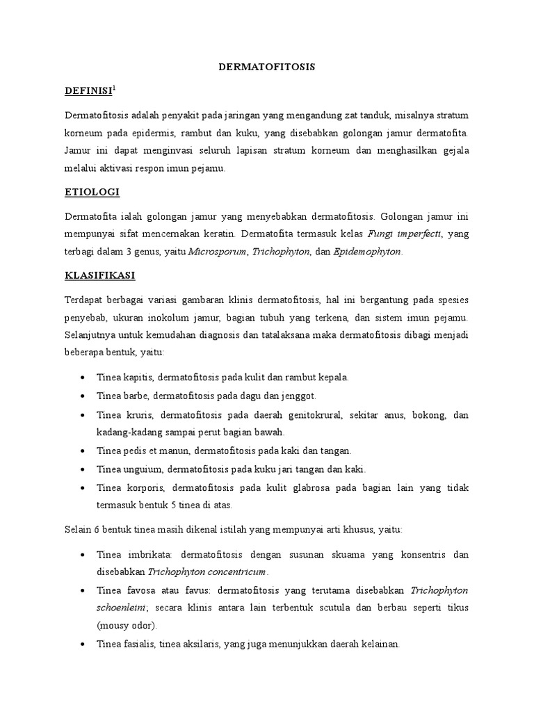 Panduan Lengkap Dermatofitosis dan Tinea | PDF