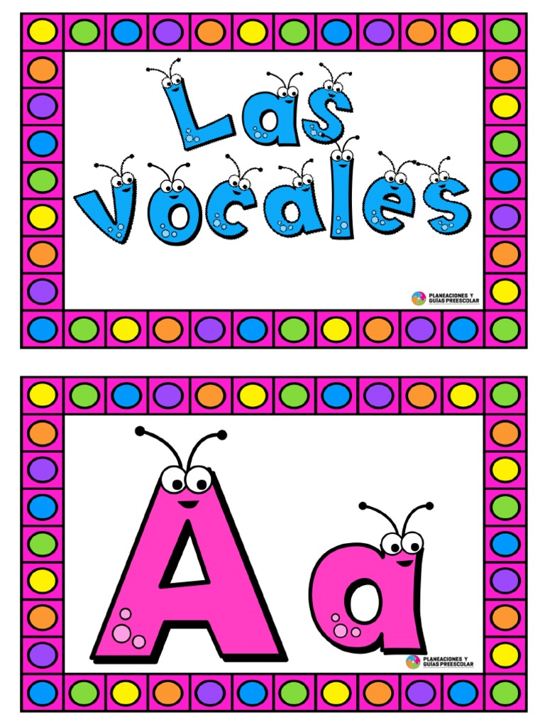 5.TARJETAS DE LAS VOCALES (1).pdf | PDF