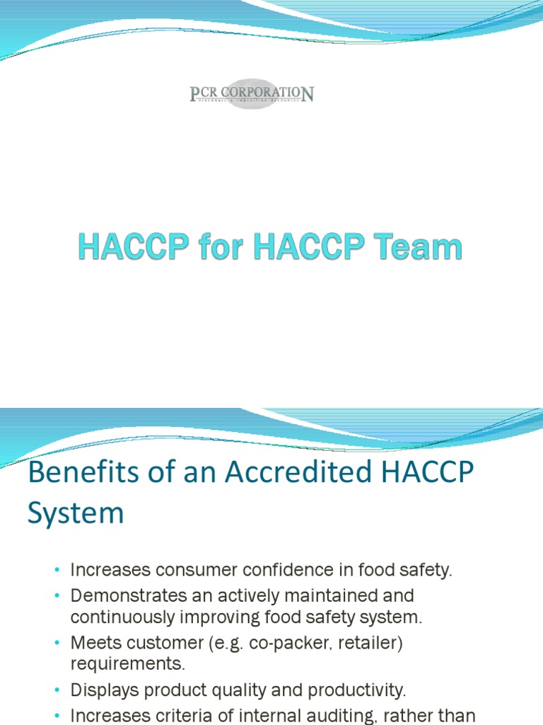 HACCP For HACCP Team 2016 PDF | PDF | Risk | Hazard Analysis And ...