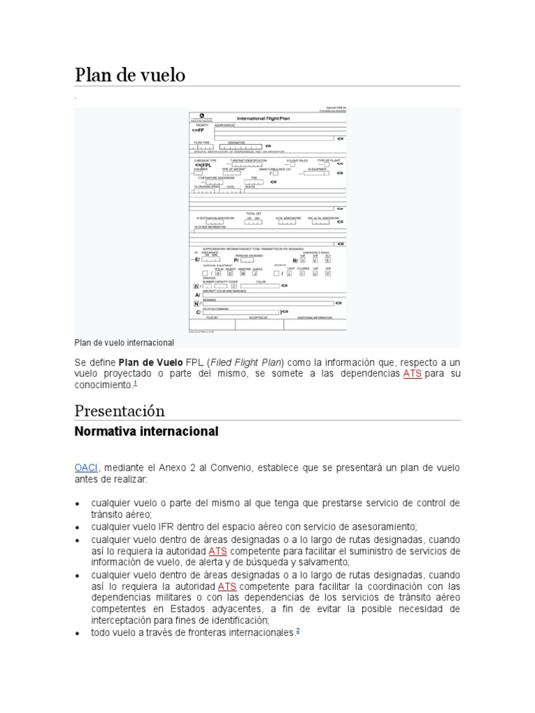 Plan de Vuelo | PDF | Aviación | Transporte