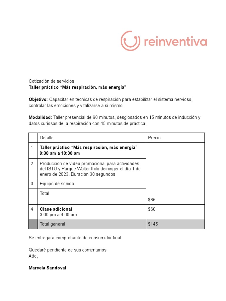 Ejemplo de Cotizacion | PDF