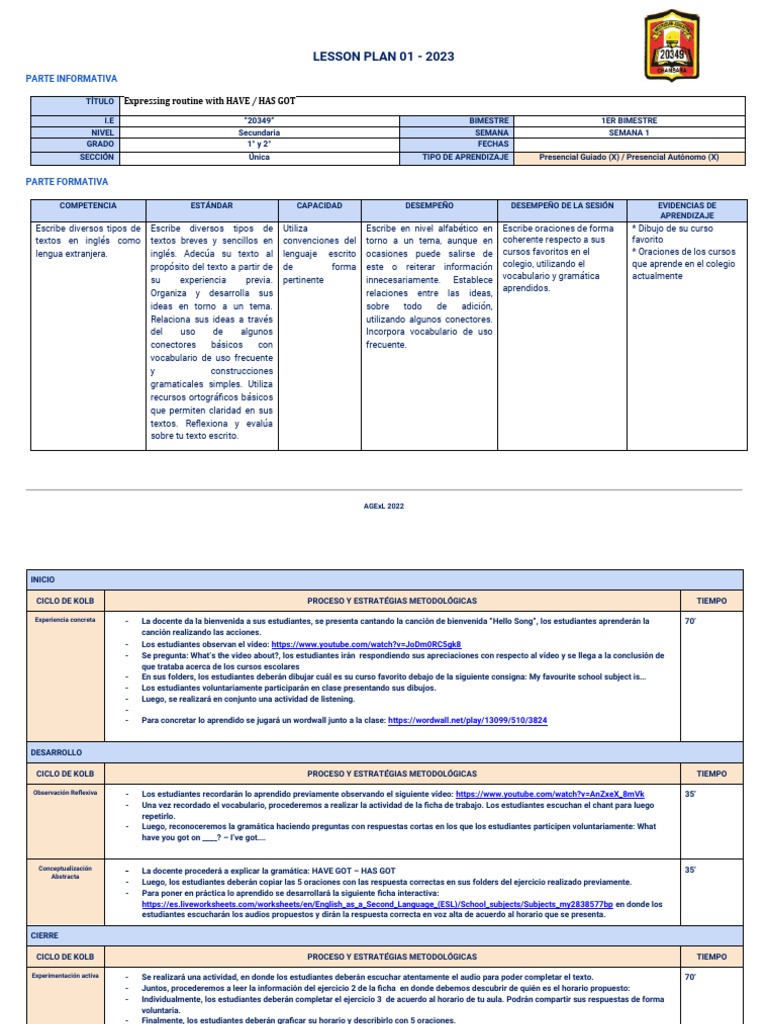 Week 1 - 2ND Grade - English | PDF | Aprendizaje | Comunicación humana