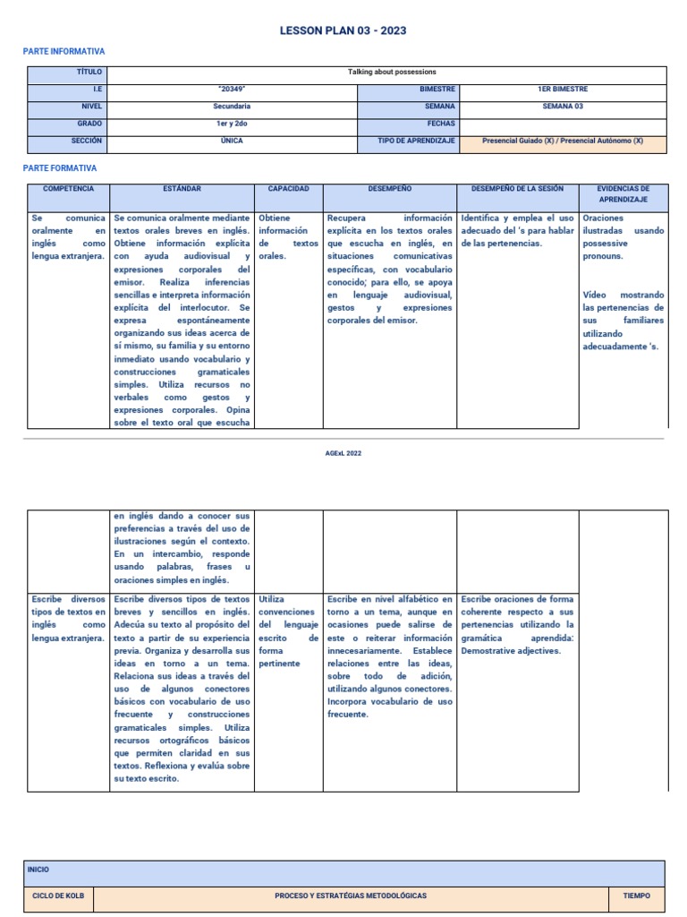 Week 3 - 2ND Grade - English | PDF | Idioma en Inglés | Léxico