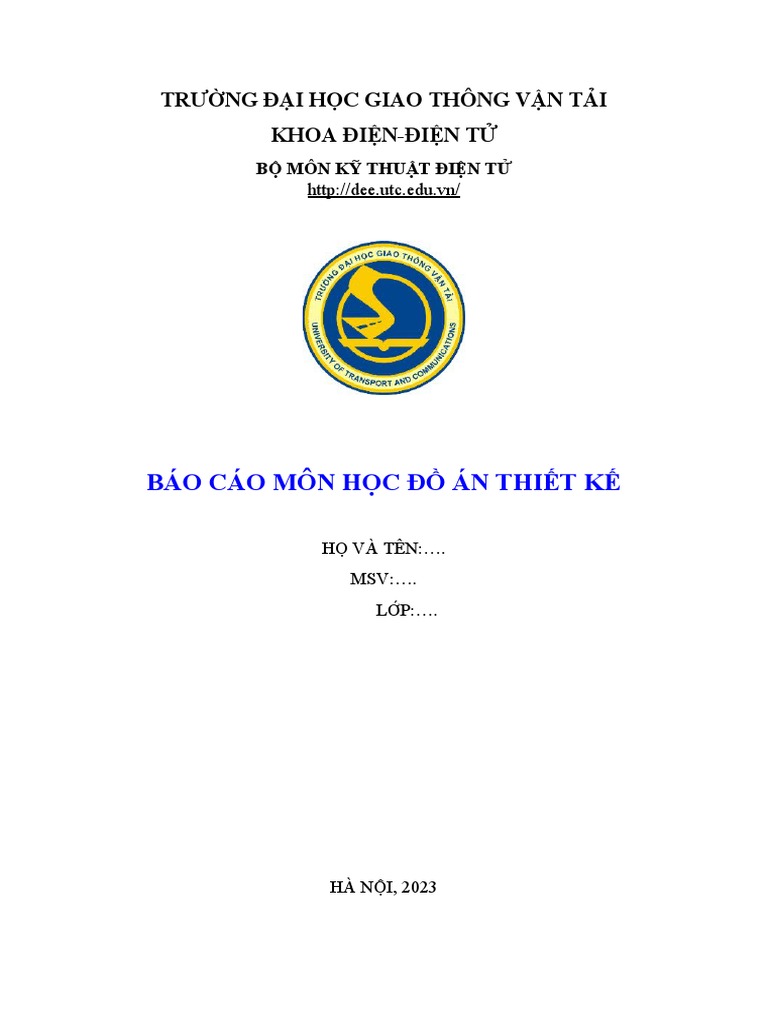 Mau Bao Cao-Project Design-2023 | PDF