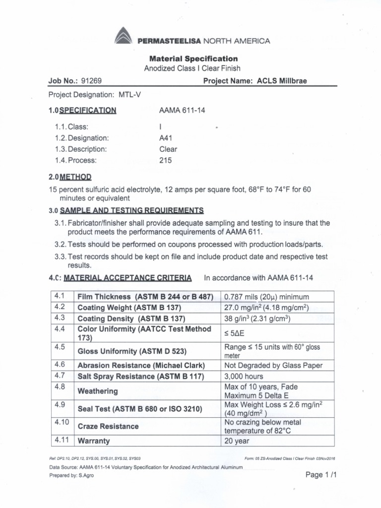 Aama 611 Class 2 & Aama 611-14 | PDF