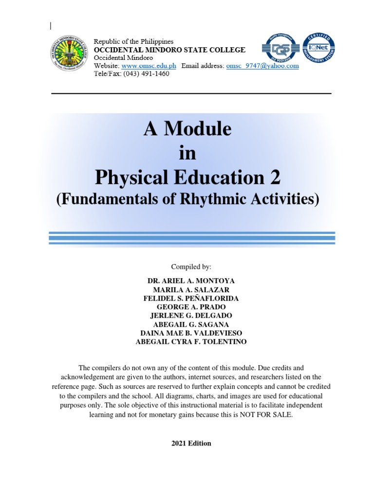 PE 2 Module 2021 | PDF | Dances | Rhythm