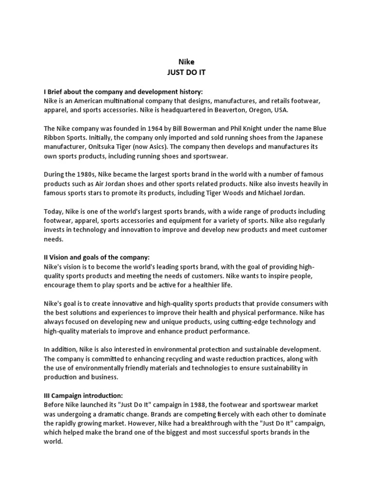 Nike Just Do It | PDF | Nike | Brand