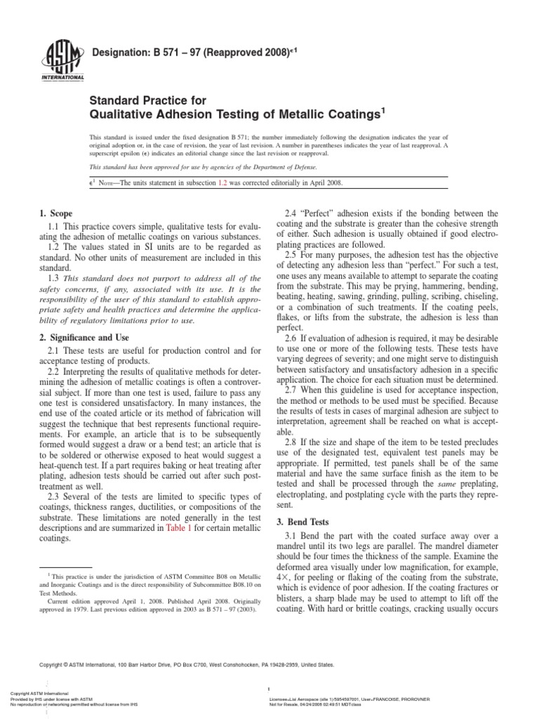 Astm B571 97r08e1 | PDF | Fracture | Adhesion