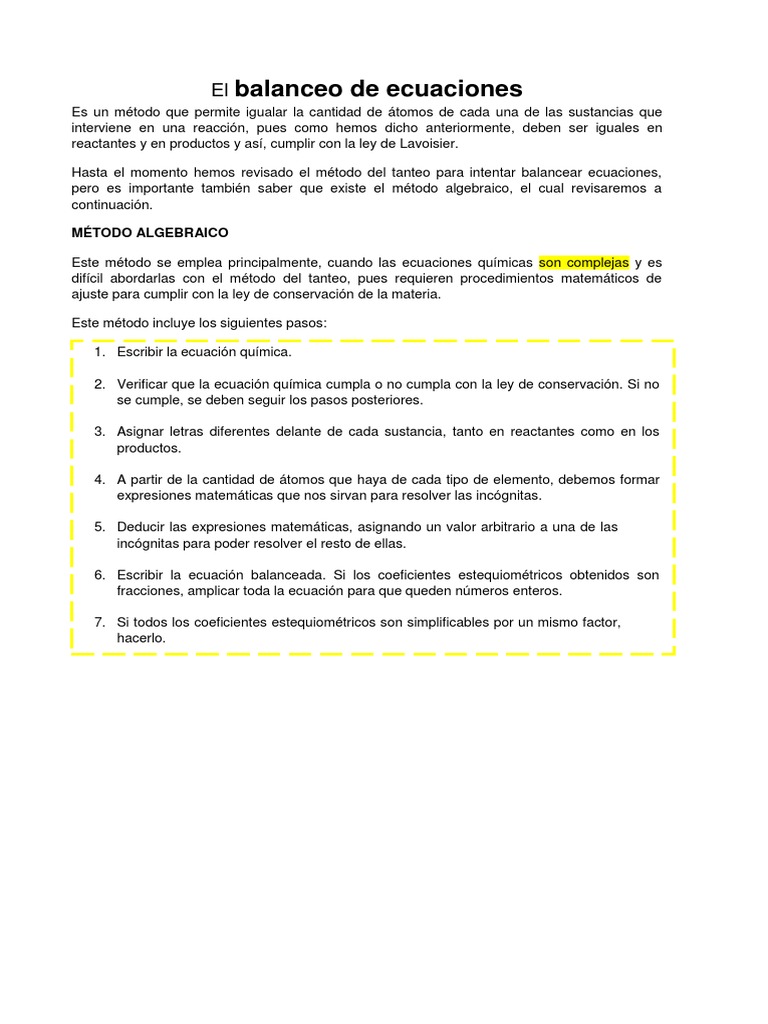 Metodo Algebraico | PDF | Métodos y materiales de enseñanza | Ciencia y ...