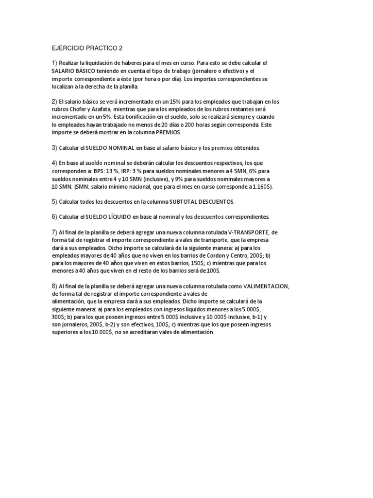 Ejercicio Practico 2 Avanzado Excel | PDF