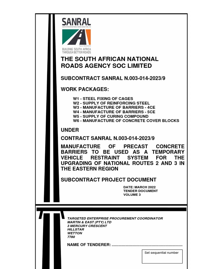 Subcontract-SANRAL-N.003-014-2023-9 | PDF