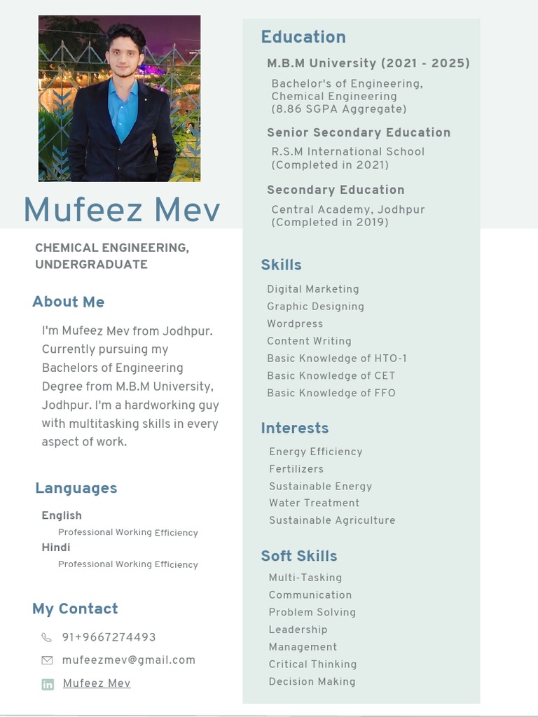 Resume Mufeez Mev PDF | PDF