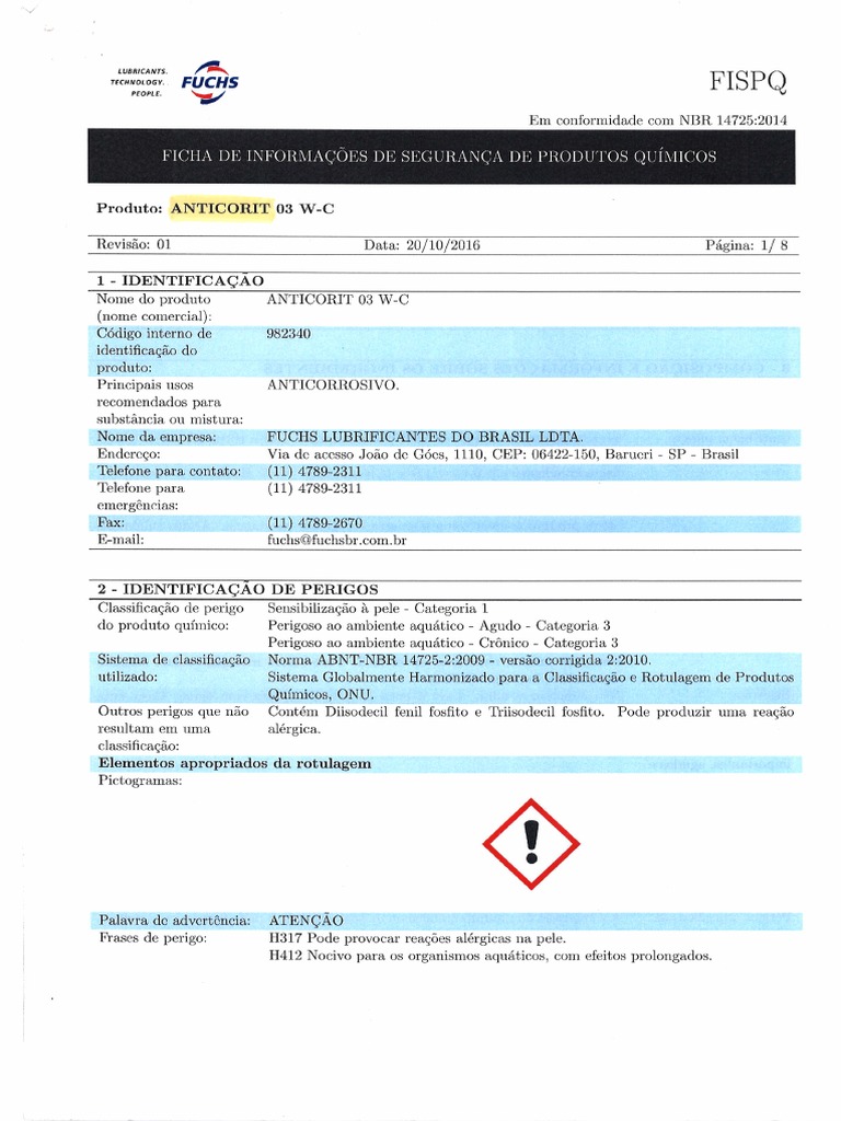 Fispq - Anticorit | PDF | Ciências Físicas | Química