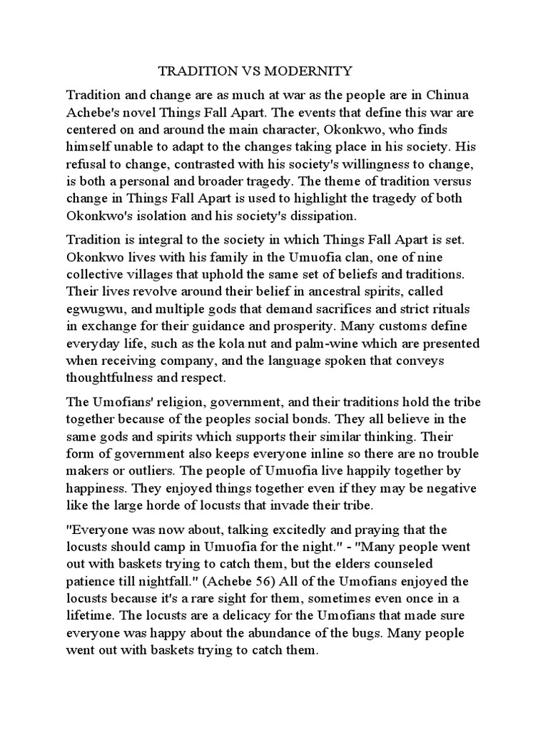 Tradition VS Modernity | PDF