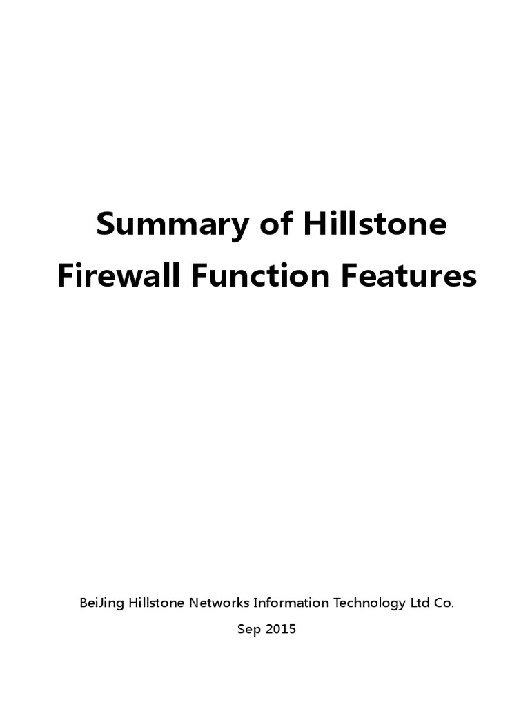 Hillstone Feature Functions Summary | PDF | Ip Address | Computer Network