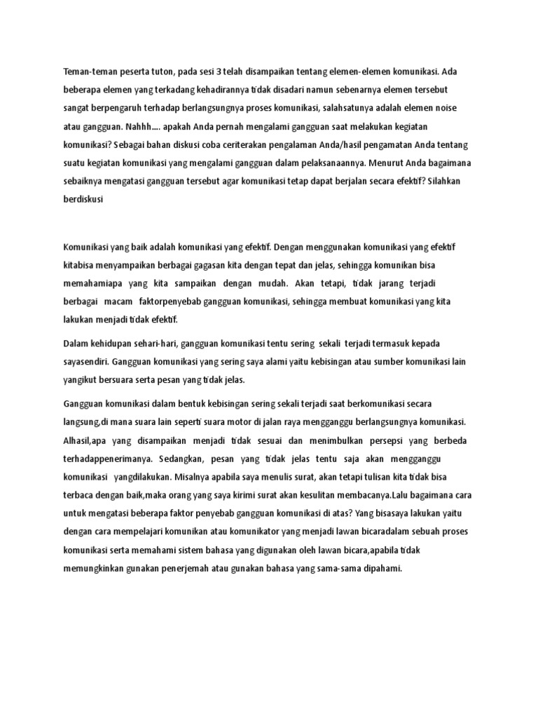 Diskusi 3 Pengantar Ilmu Komunikasi | PDF | Karier & Perkembangan