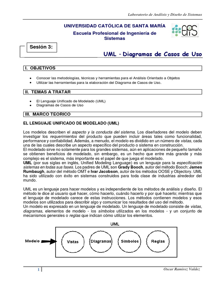 ADS Lab 03 UML Casos de Uso | PDF | Lenguaje de modelado unificado | Caso de uso
