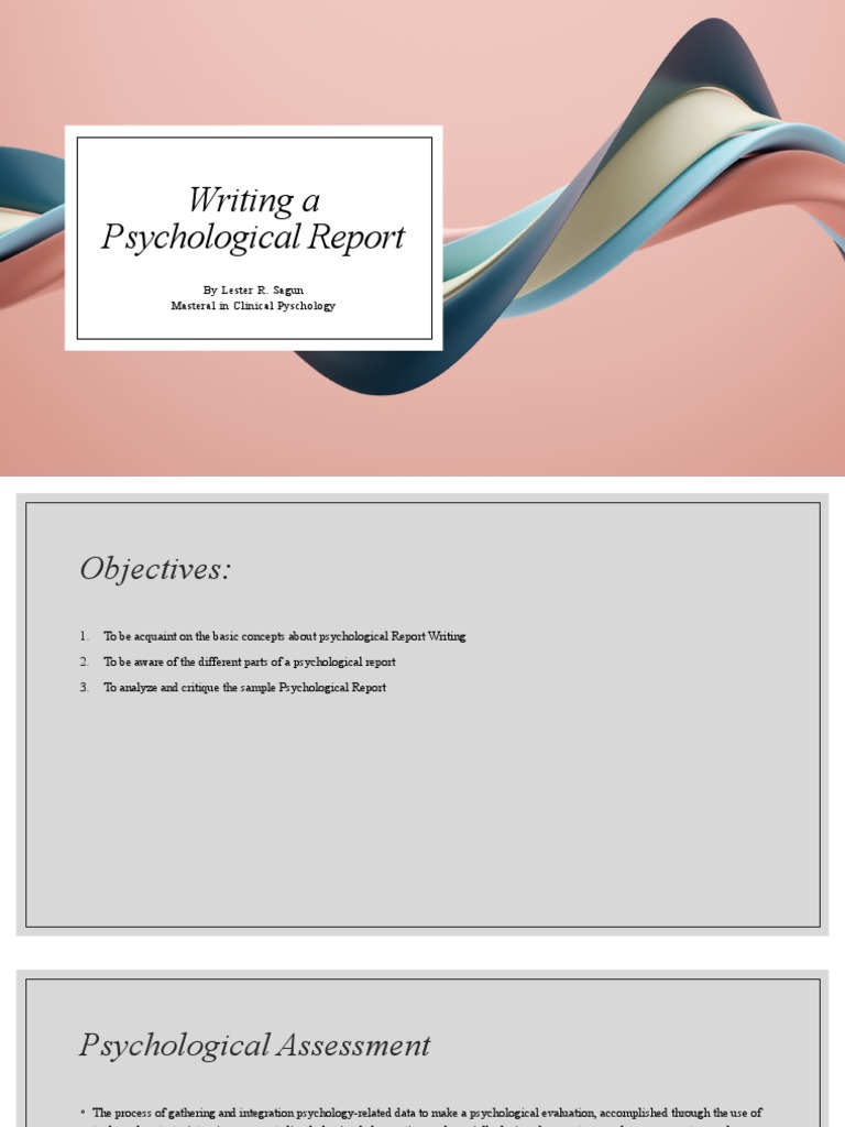 Writing a Psychological Report (Finished).pptx | PDF | Psychology ...