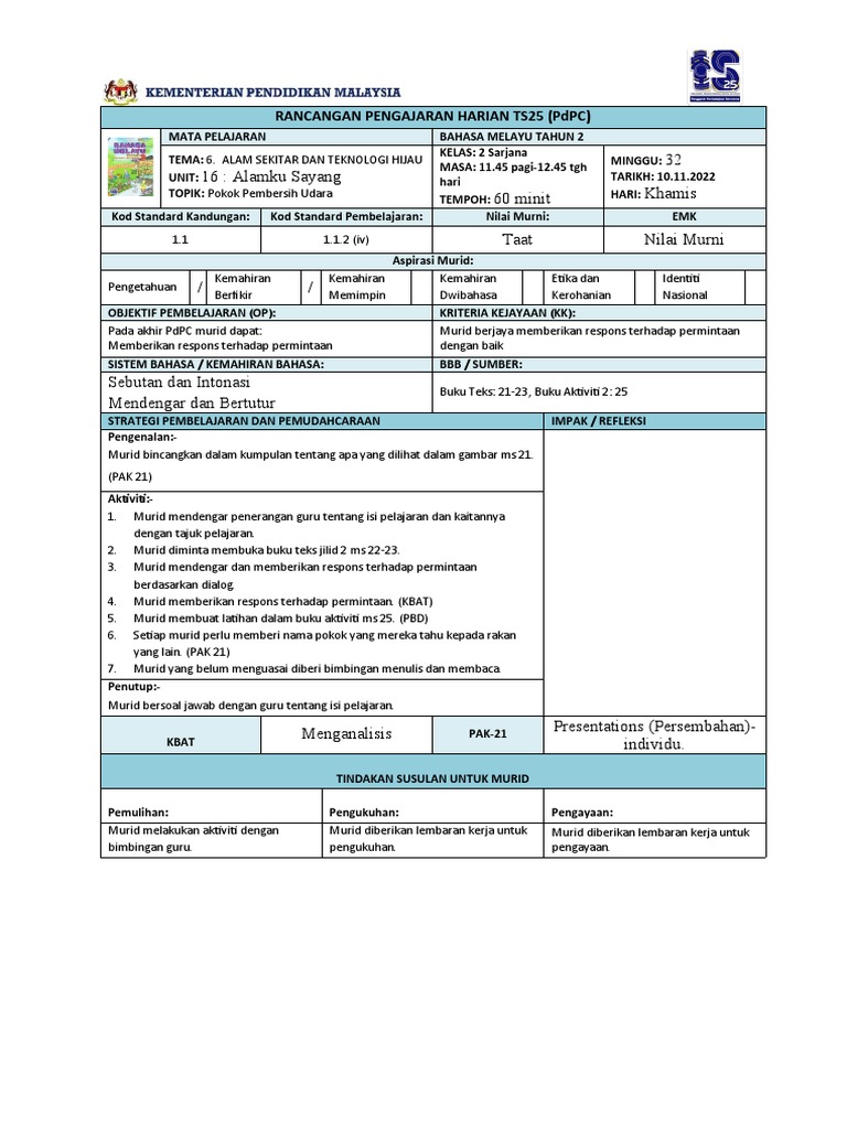 BM THN 2 TS25 (Unit 16) | PDF
