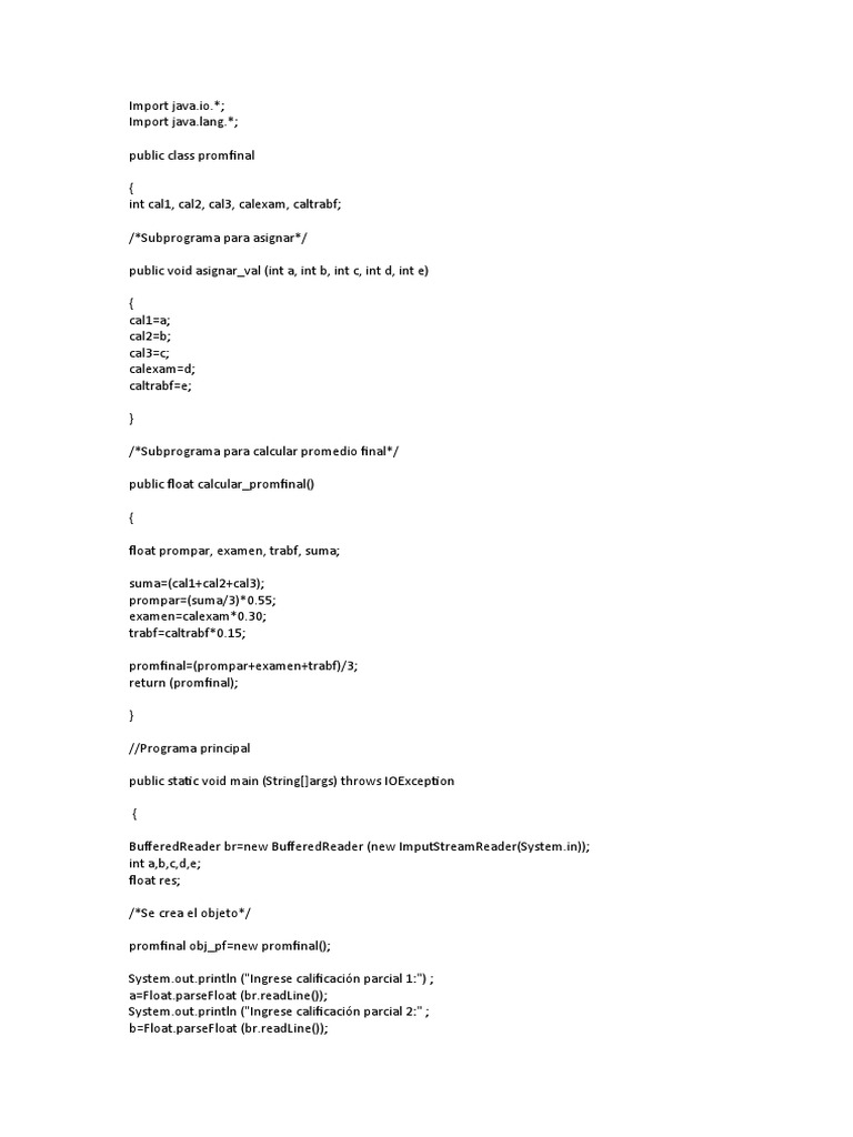 Practica-Promedio Final | PDF