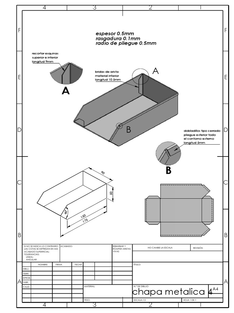 Planos de Chapa Metálica en SolidWorks | PDF | Ingeniería mecánica