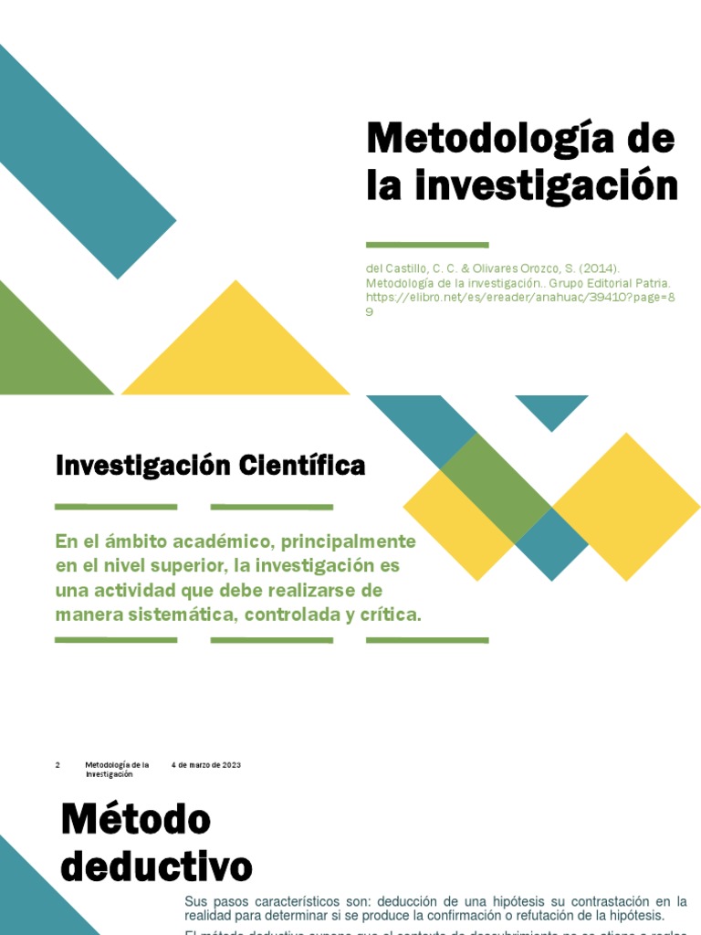 Metodología de La Investigación | PDF | Razonamiento deductivo | Método científico
