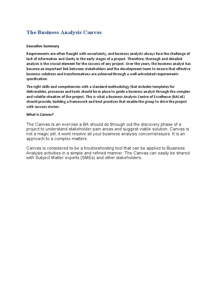 Business Analysis Centre of Excellence | PDF
