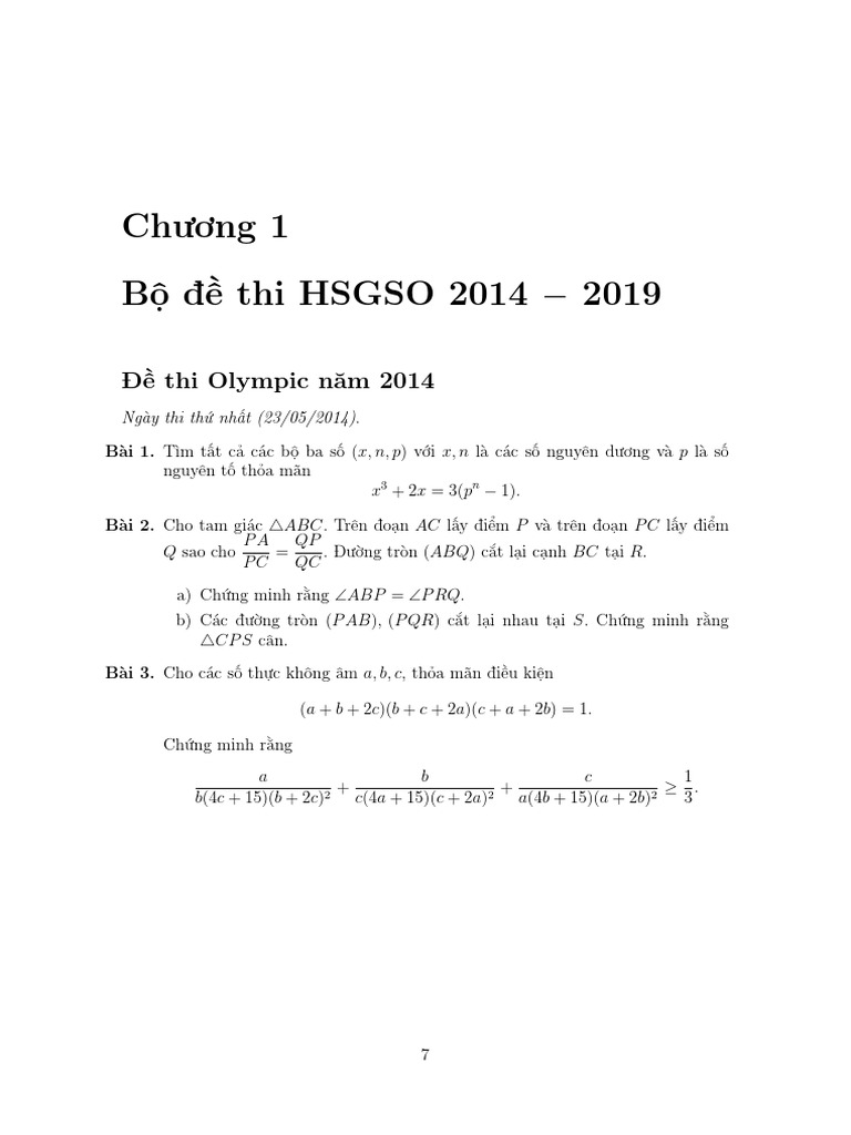 OLP-chuyen-KHTN 2014-2019 PDF | PDF