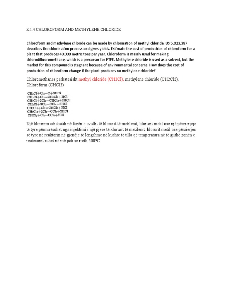 Methyl Chloride (CH3Cl) | PDF