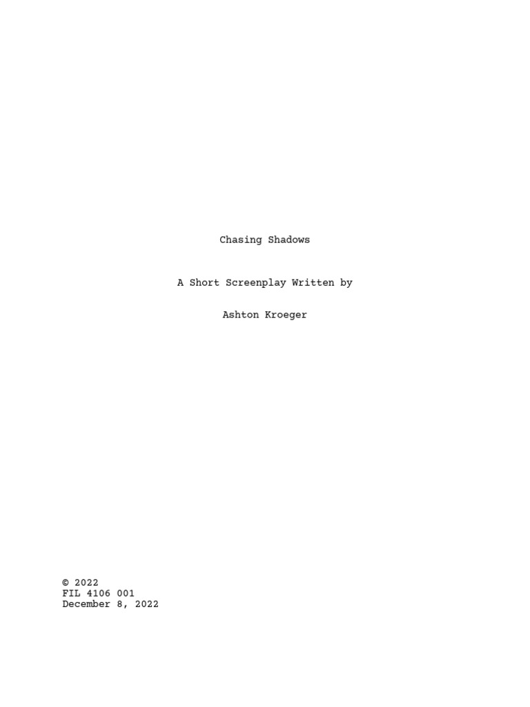 Screenplay Chasing Shadows | PDF