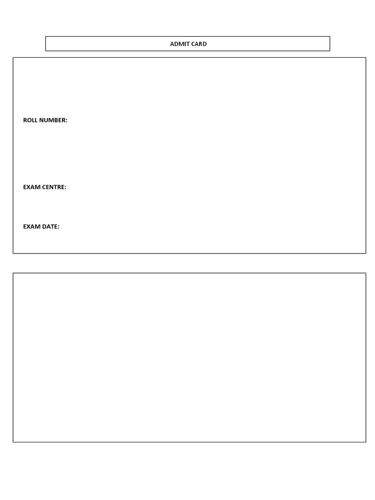 Dokumen - Tips - Admit Card Format | PDF