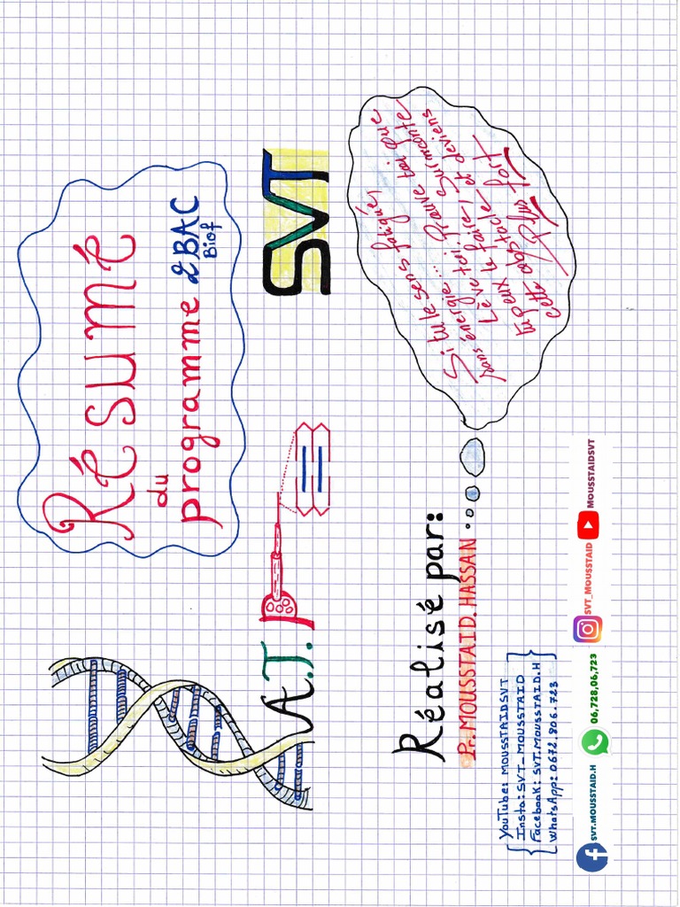 Résumé Du Programme SVT 2 BAC PC BIOF PR Mousstaid | PDF