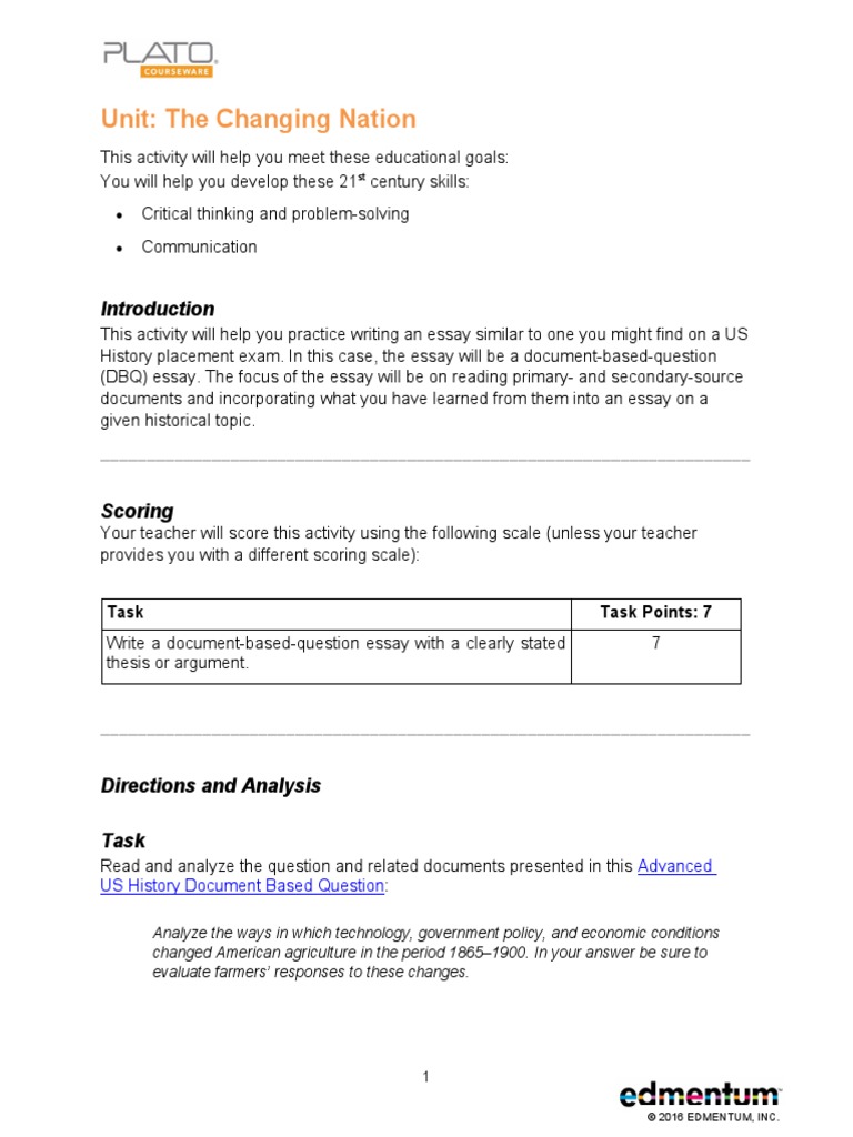 The Changing Nation - UA | PDF | Essays | Argument